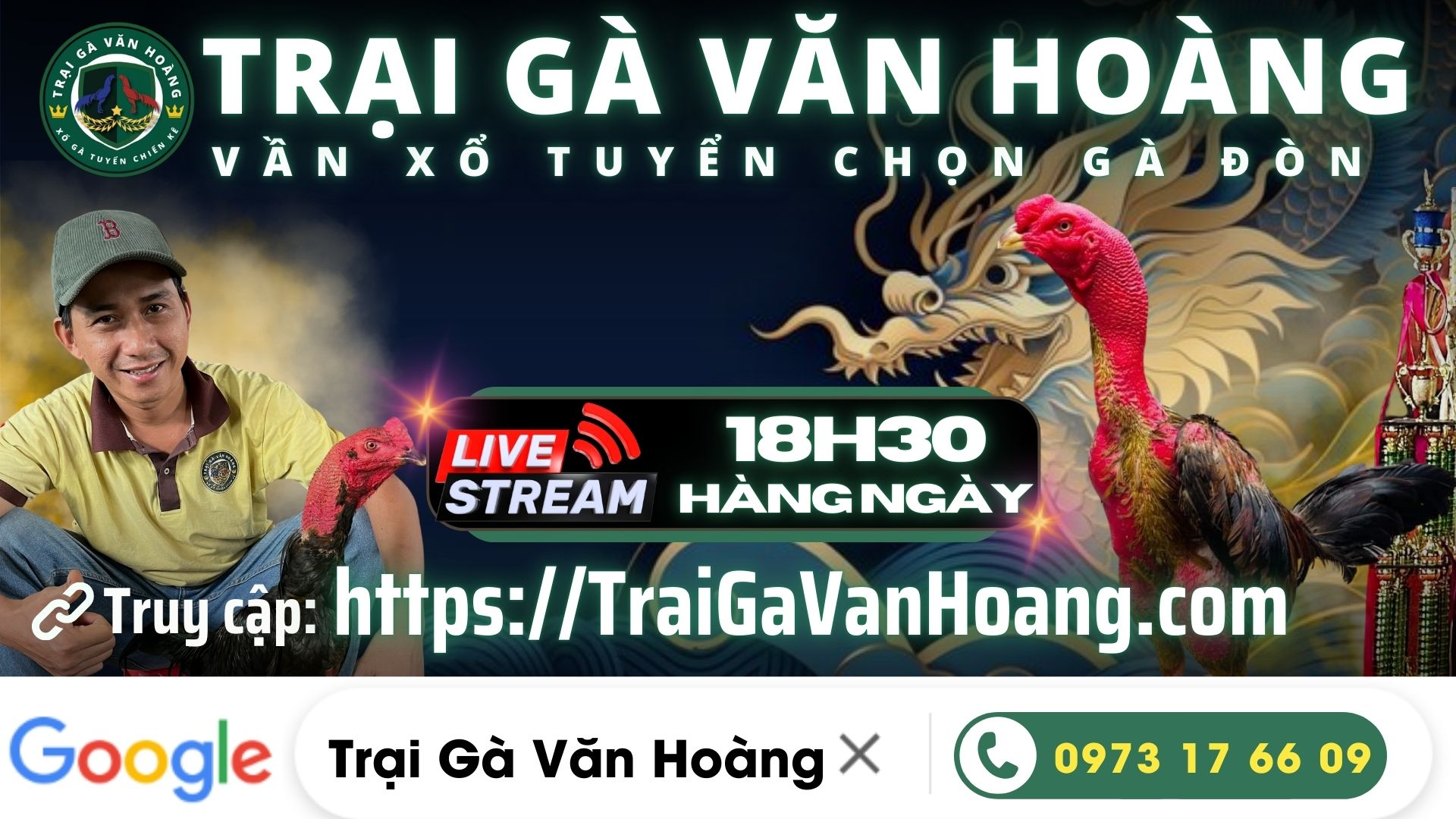 Trại Gà Văn Hoàng - Quảng Ngãi Vần Xổ Gà Trực Tiếp 18h Hàng Ngày